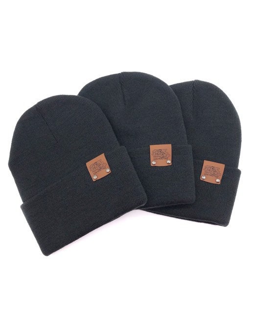 6 Custom Logo Beanies, Leather Patch, Company Swag - Etsy