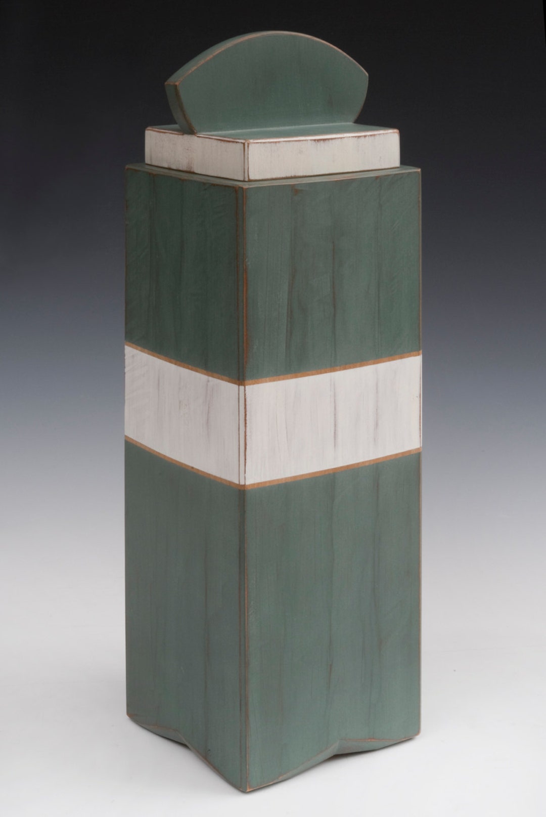 Textured and Painted Tall Wood Box With Lid - Etsy