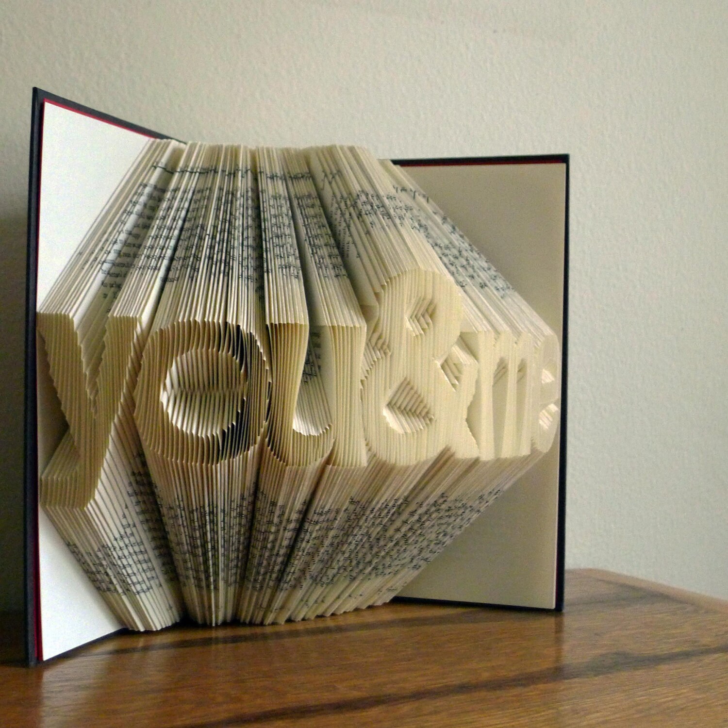 Folded Book Art Sculpture - Paper Anniversary - First 1st Anniversary ...