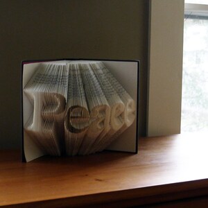 Peace - Folded Book Art - Altered Book Art - Peace Sign - Book ...