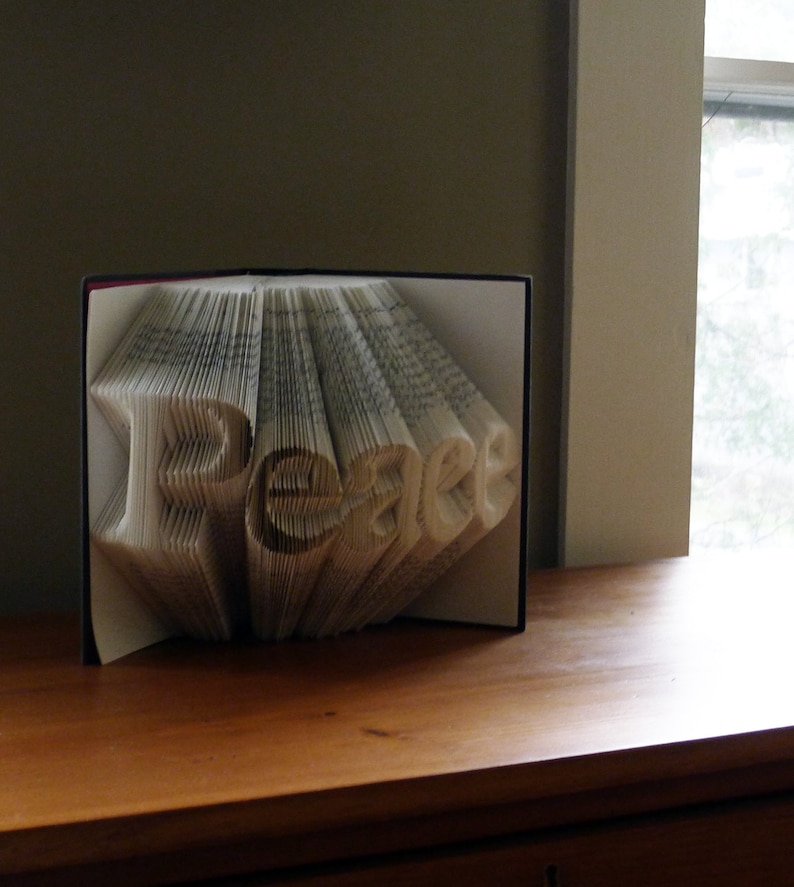Folded Book Art Peace Book Sculpture Unique Gift - Etsy