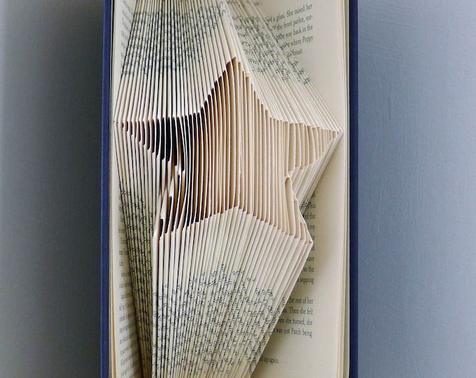 Folded Book Art - Star Sculpture - Book Lover Gift - Award - Teacher ...
