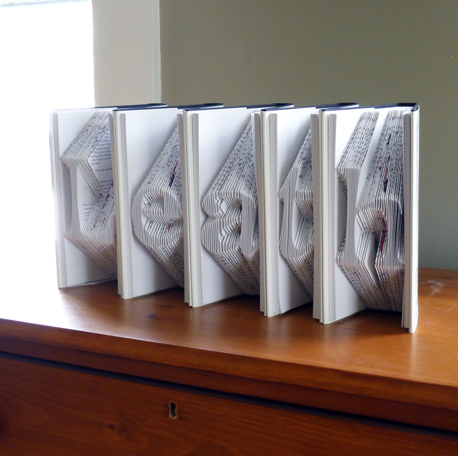 Folded Book Art Monogram Unique Personalized Gift Your | Etsy