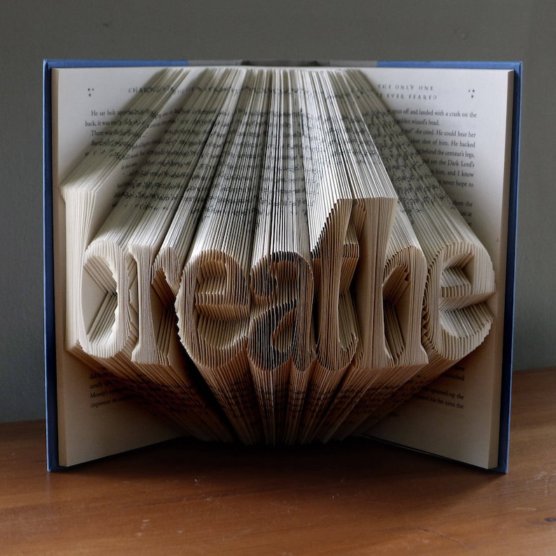 Monogrammed Custom Name Folded Book Unique Personalized Gift | Etsy