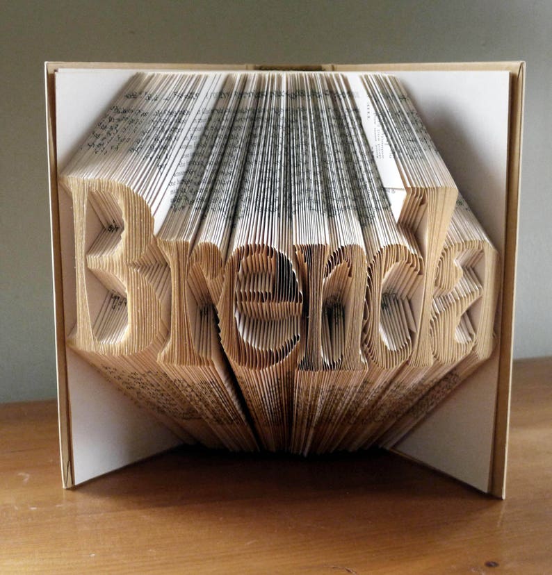 Monogrammed Custom Name Folded Book Unique Personalized Gift | Etsy