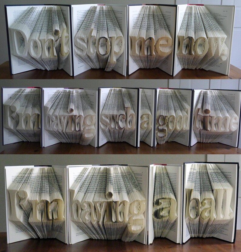 Monogrammed Custom Name Folded Book Unique Personalized Gift | Etsy