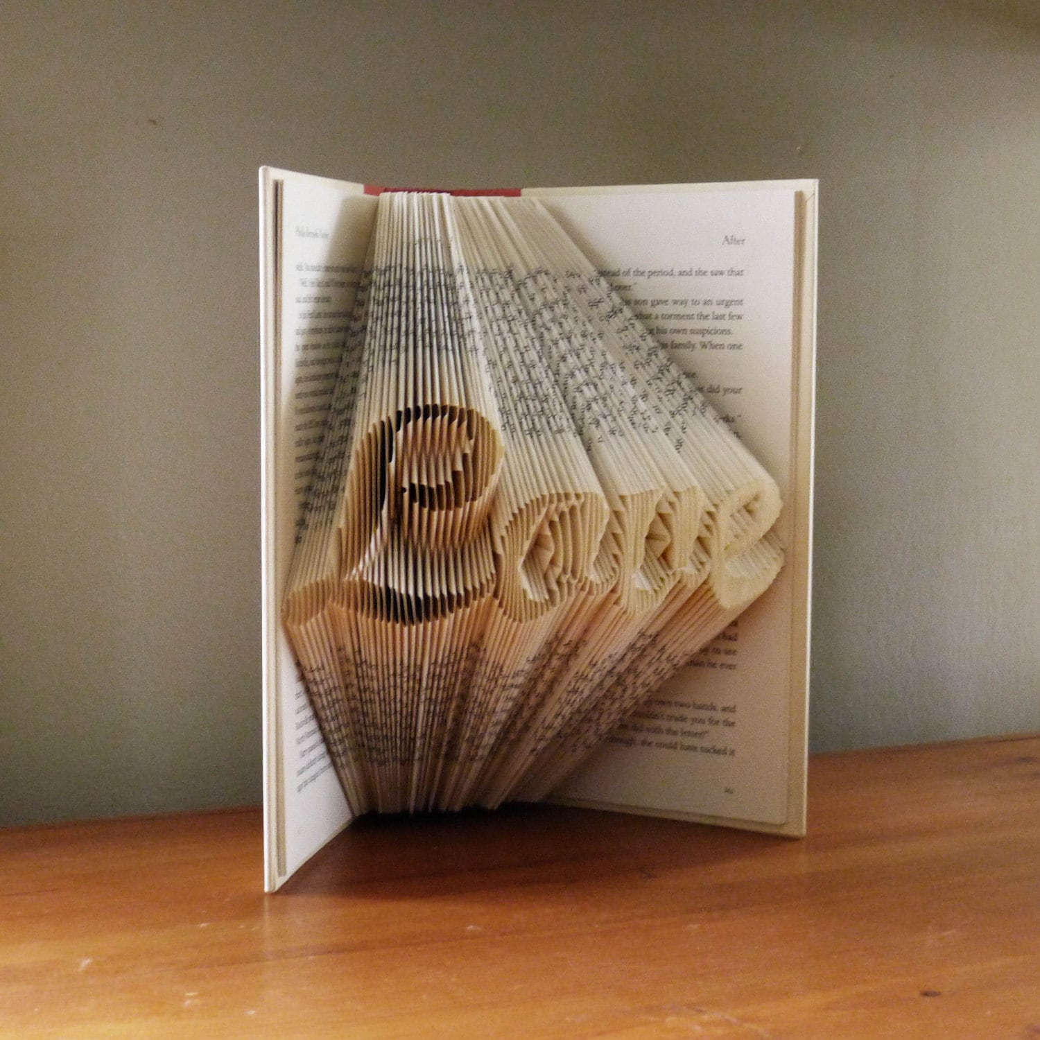Folded Book LOVE Paper Anniversary Christmas Gift | Etsy