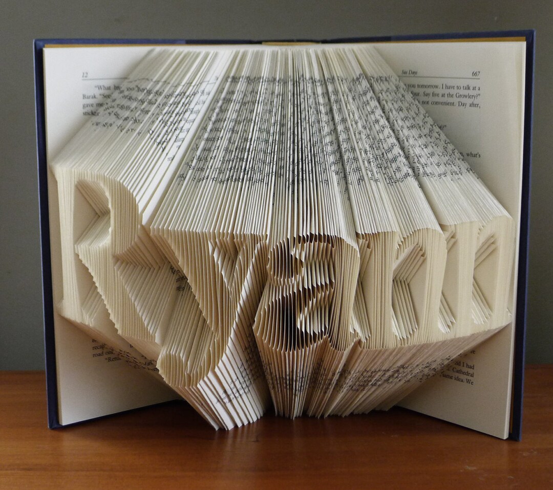 Monogrammed Custom Name Folded Book Unique Personalized Gift - Your ...