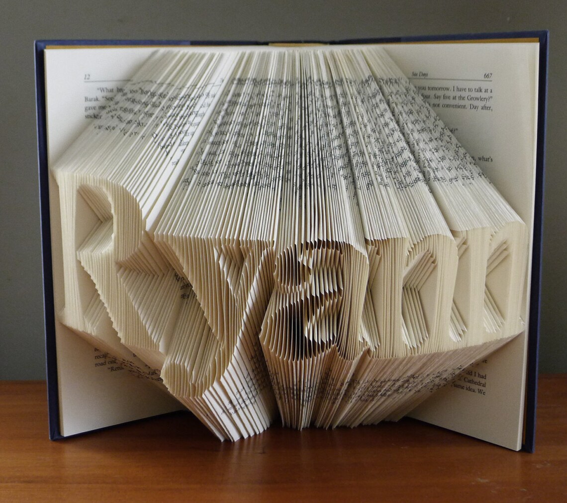 Monogrammed Custom Name Folded Book Unique Personalized Gift - Your ...