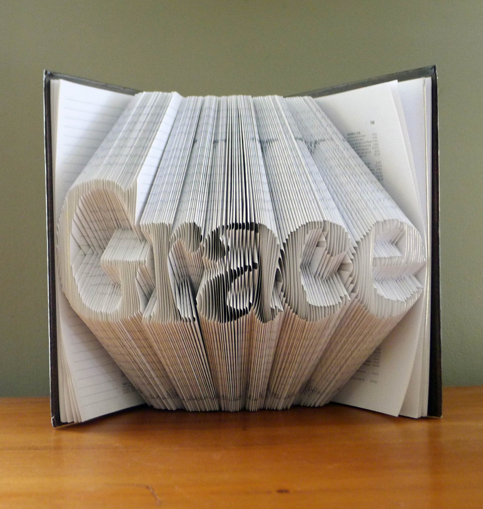 Monogrammed Custom Name Folded Book Unique Personalized Gift - Your ...