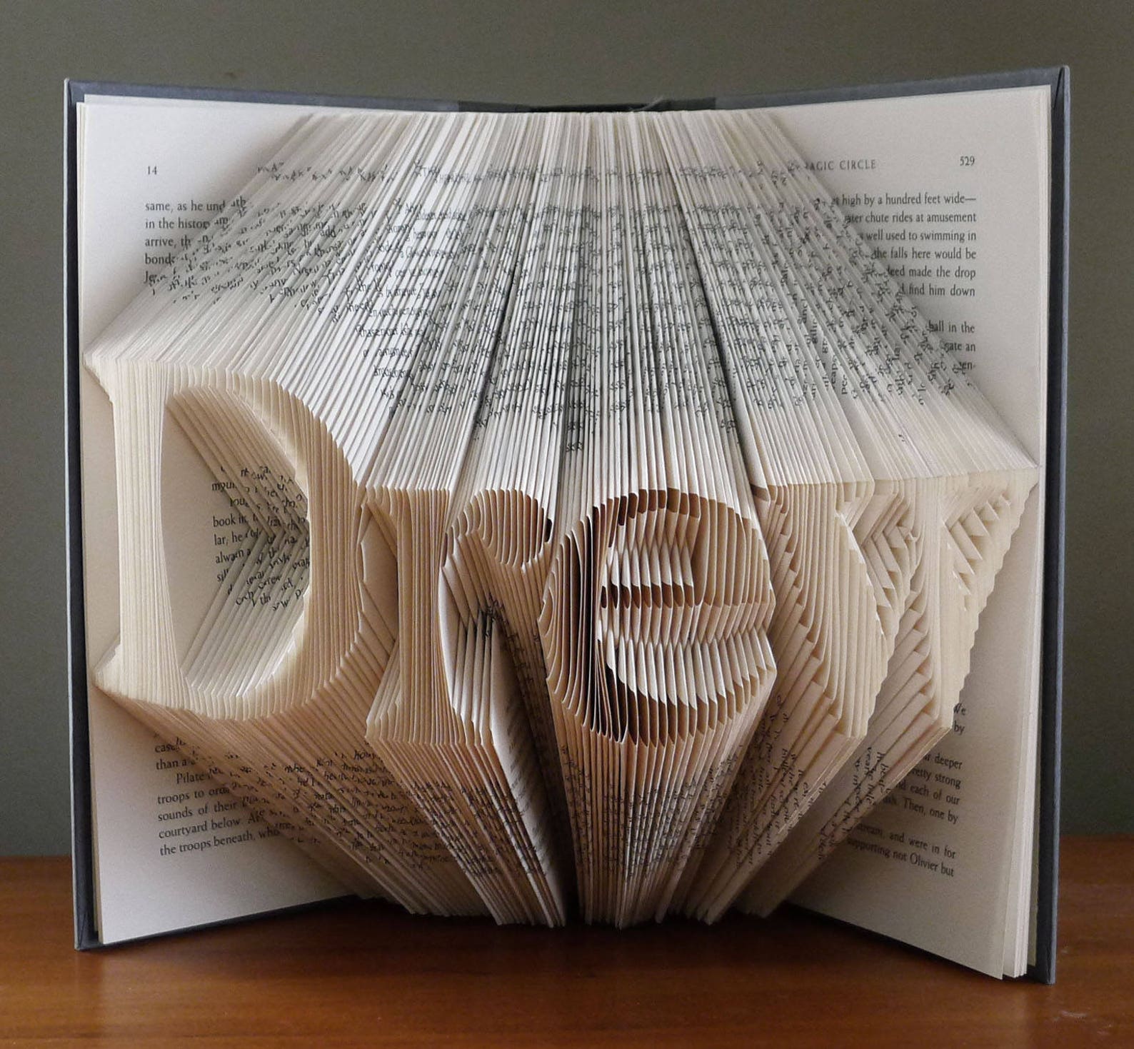 Monogrammed Custom Name Folded Book Unique Personalized Gift | Etsy