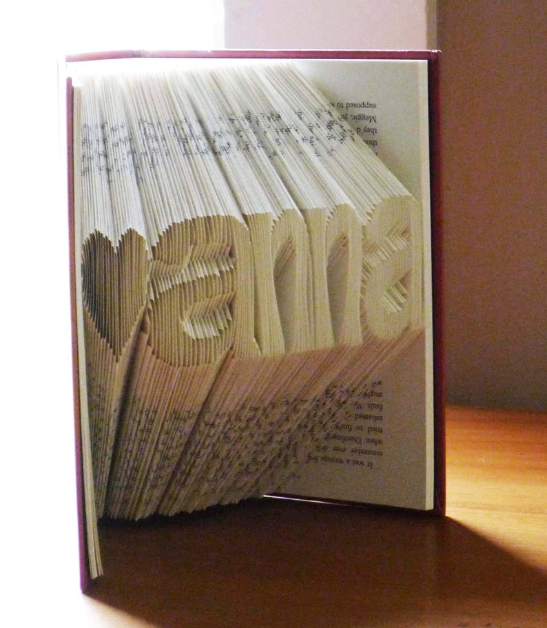 Monogrammed Custom Name Folded Book Unique Personalized Gift | Etsy