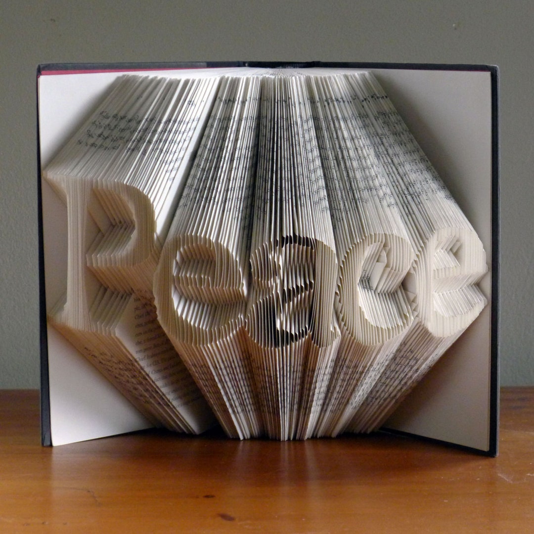 Folded Book Art - Peace - Book Sculpture - Unique Gift - Decoration ...