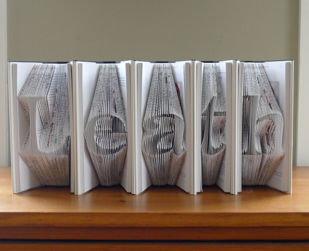 Folded Book Art - Monogram - Unique Personalized Gift - Your Name Here ...