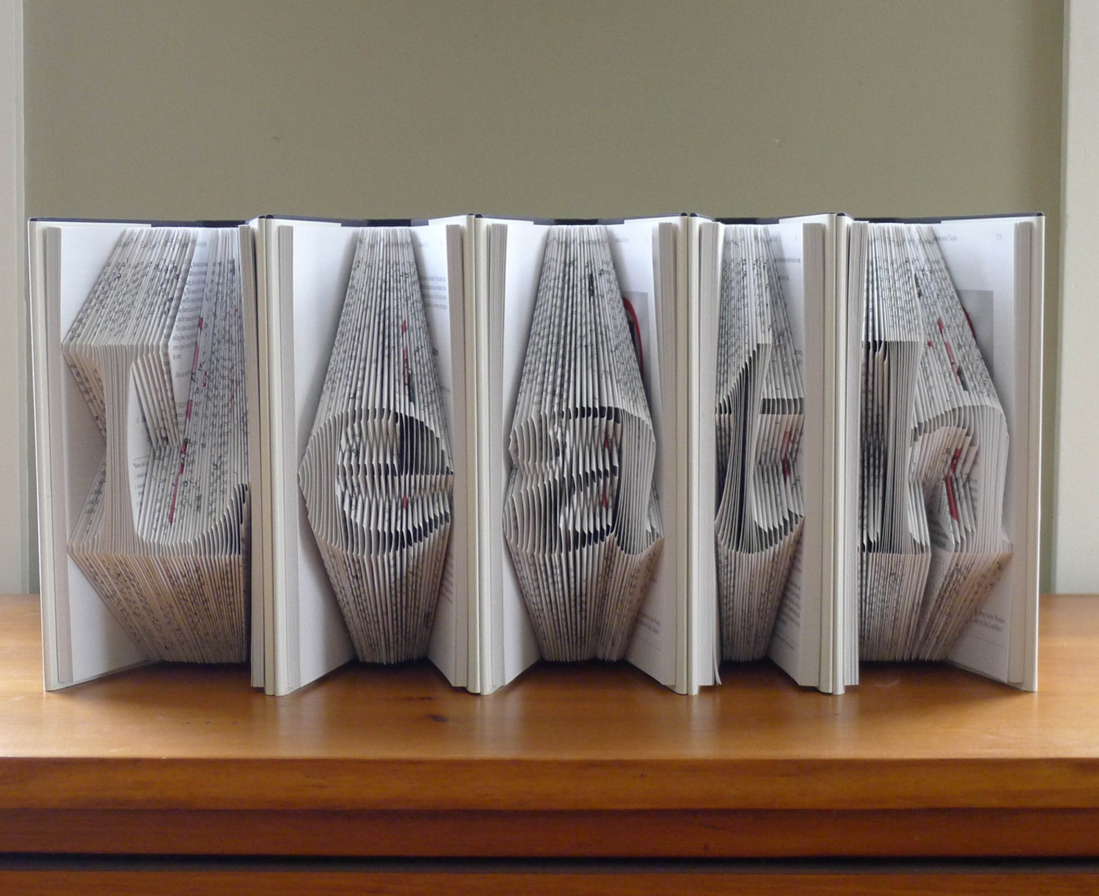 Folded Book Art Monogram Unique Personalized Gift Your | Etsy