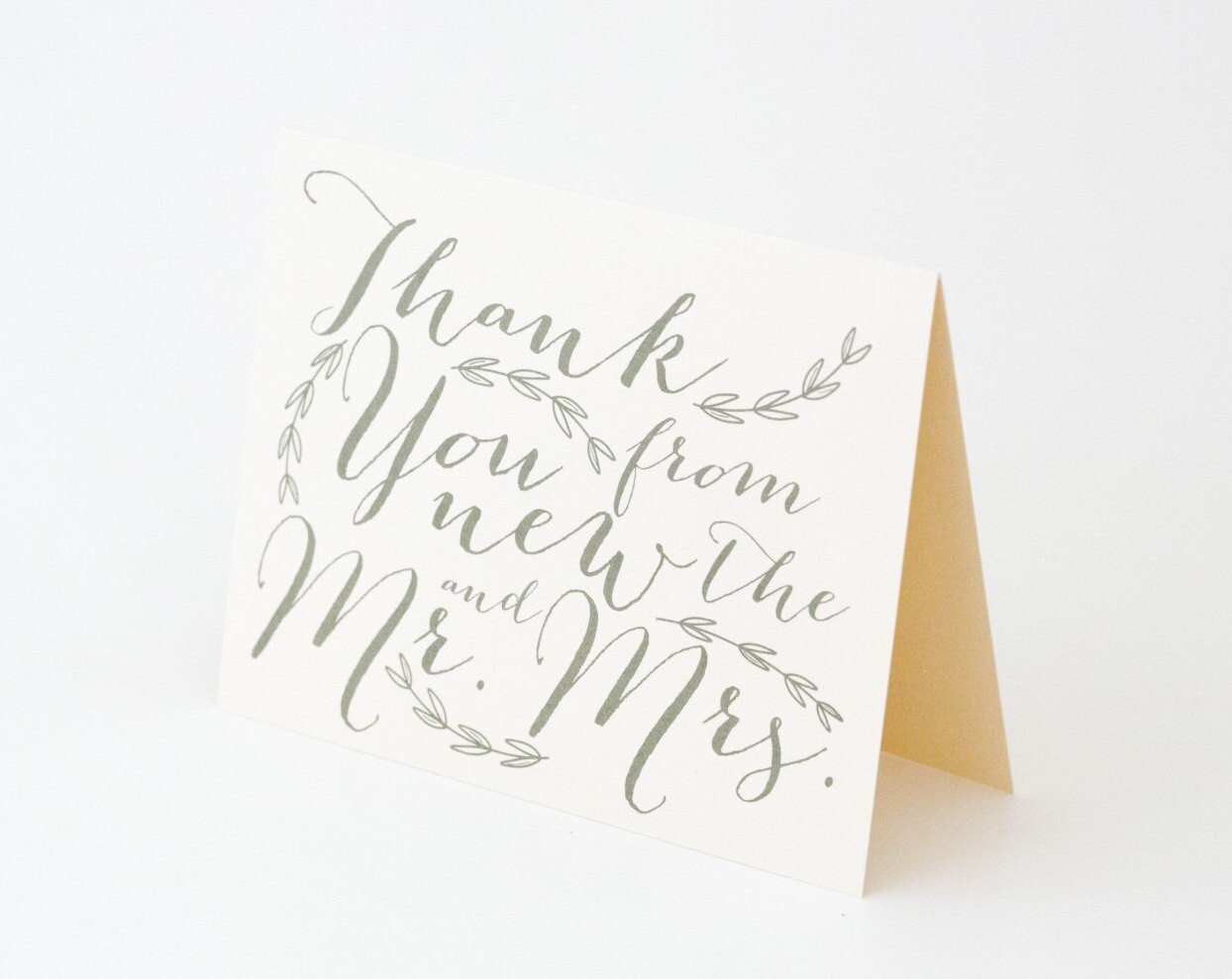 Romantic Wedding Thank You Cards Calligraphy Style Intimate | Etsy