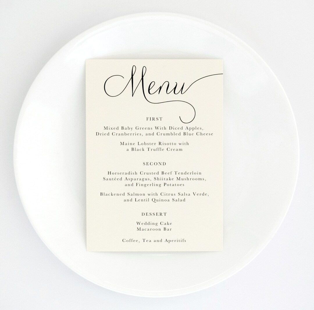 Beautiful Wedding Menus Modern, Elegant, Classic, and Simple ...