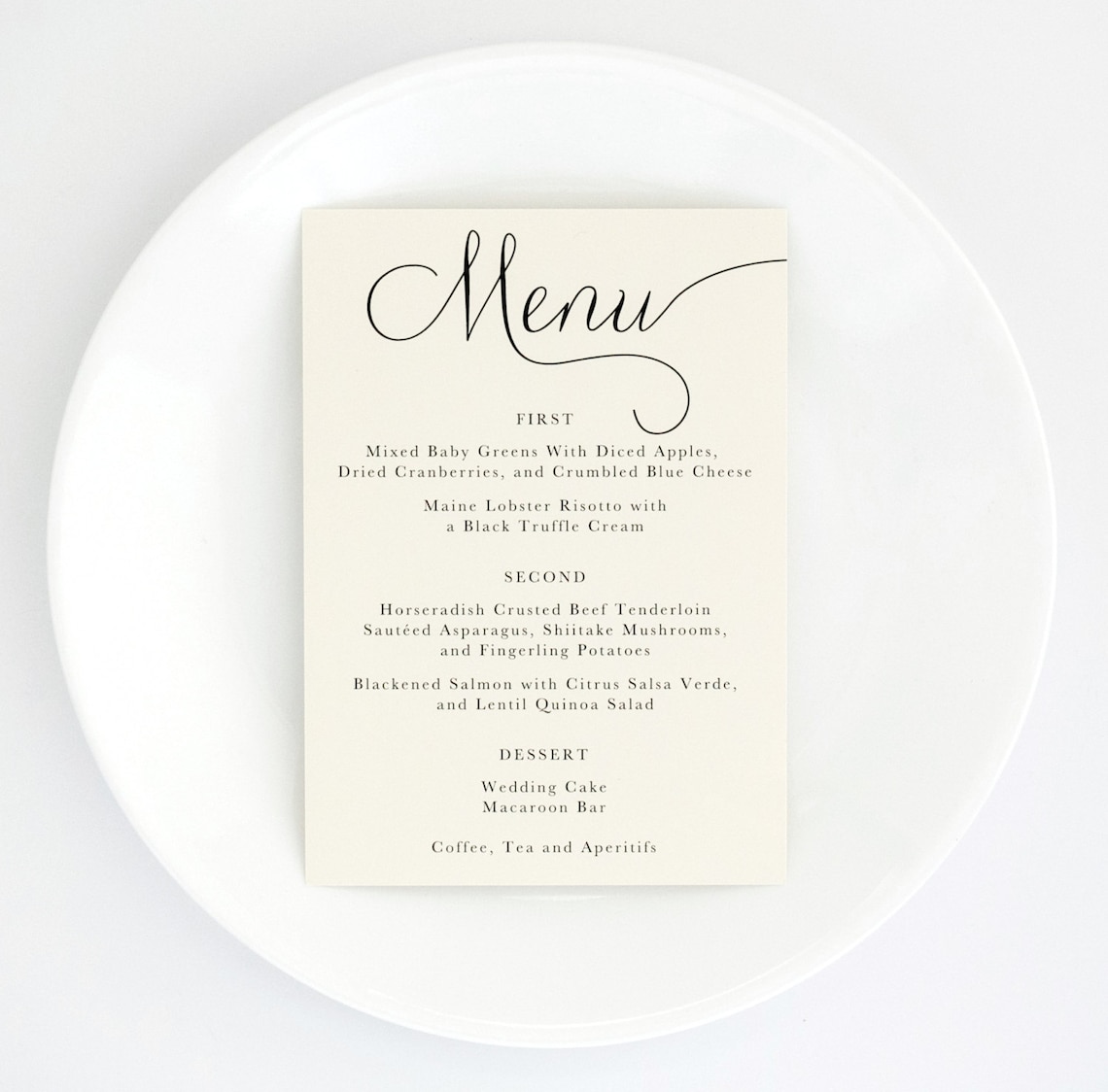 Beautiful Wedding Menus Modern Elegant Classic and Simple | Etsy