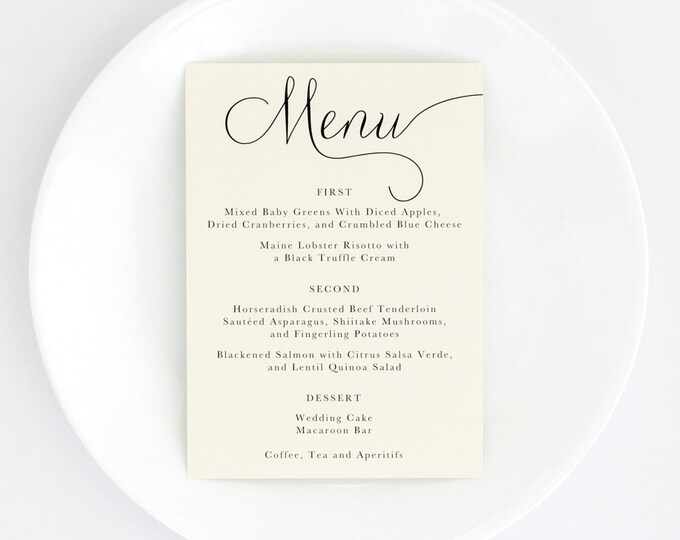 Beautiful Wedding Menus - Modern, Elegant, Classic, and Simple ...