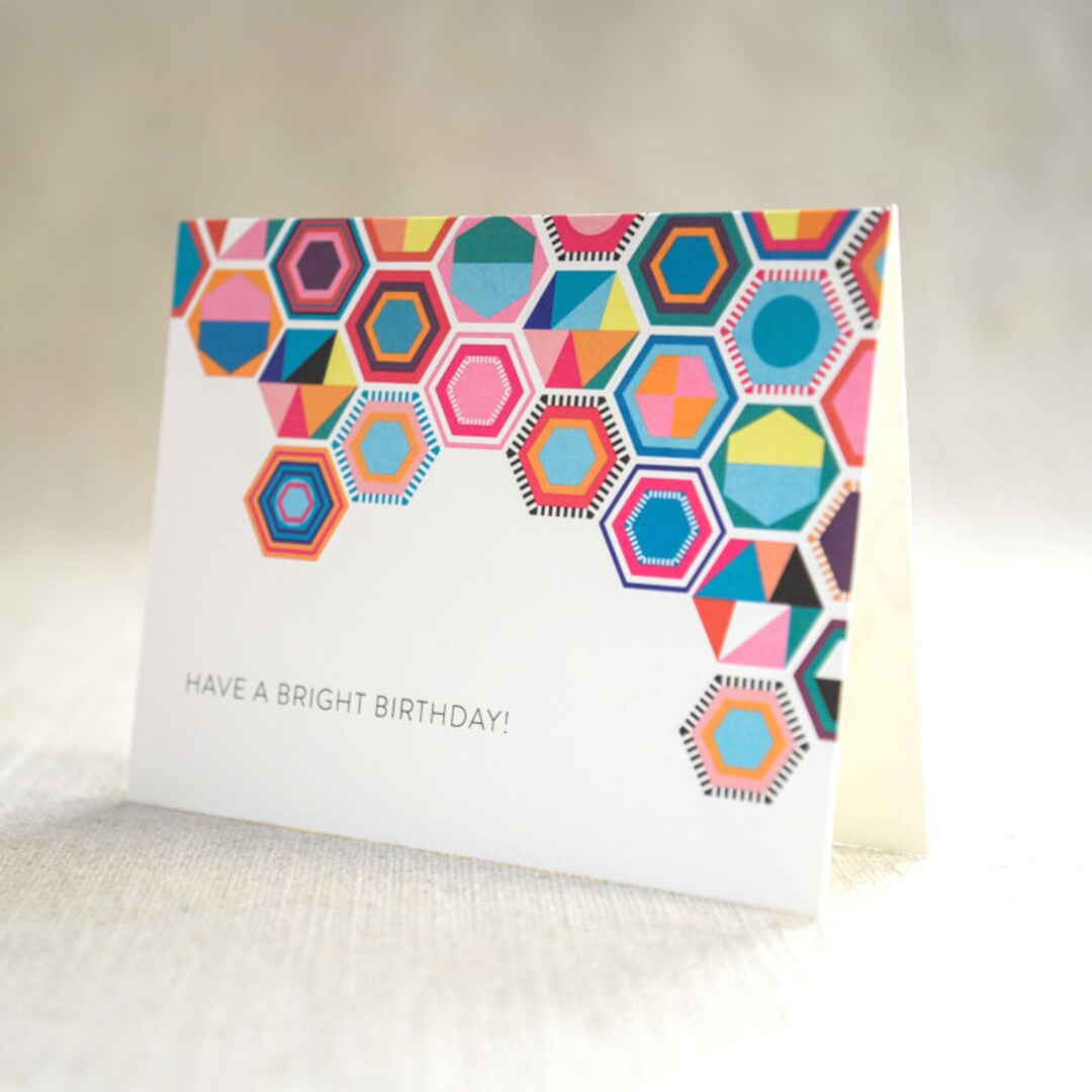 Colorful 'have A Bright Birthday' Birthday Card - Etsy