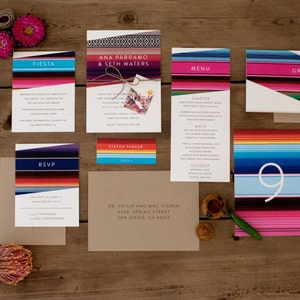 Boho Wedding Invitations Bright and Colorful Sarape Destination ...