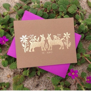 Otomi Gold Foil 'te Amo' Card - Etsy