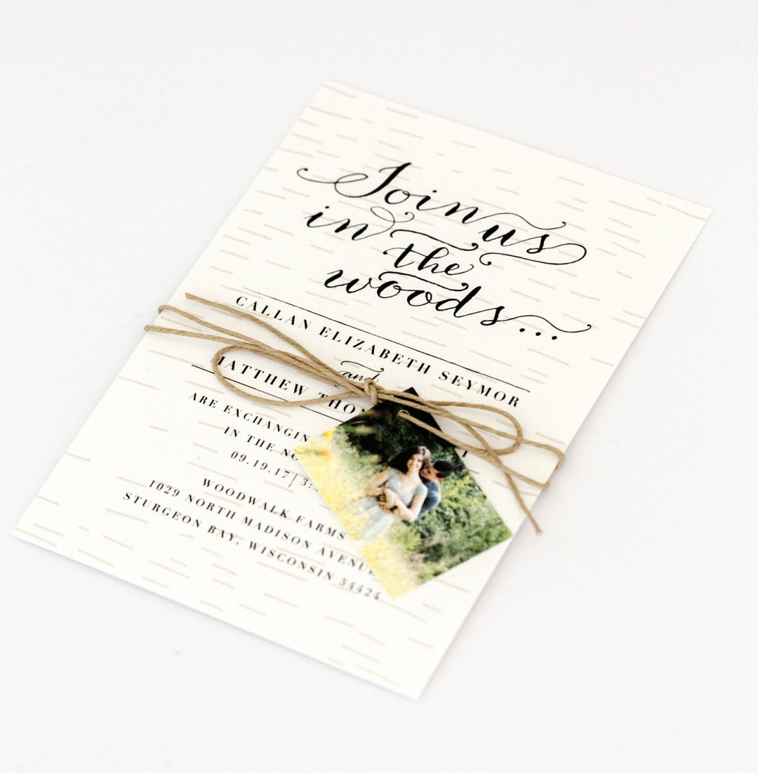 Woodsy Wedding Invitations Rustic Intimate Outdoorsy Wedding Nature ...