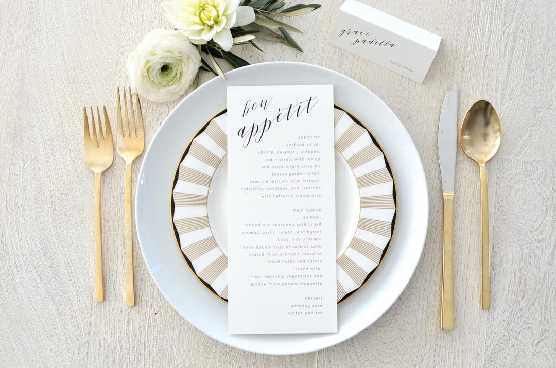 Chic Wedding Menus Modern yet Timeless, Chic and Sophisticated ...