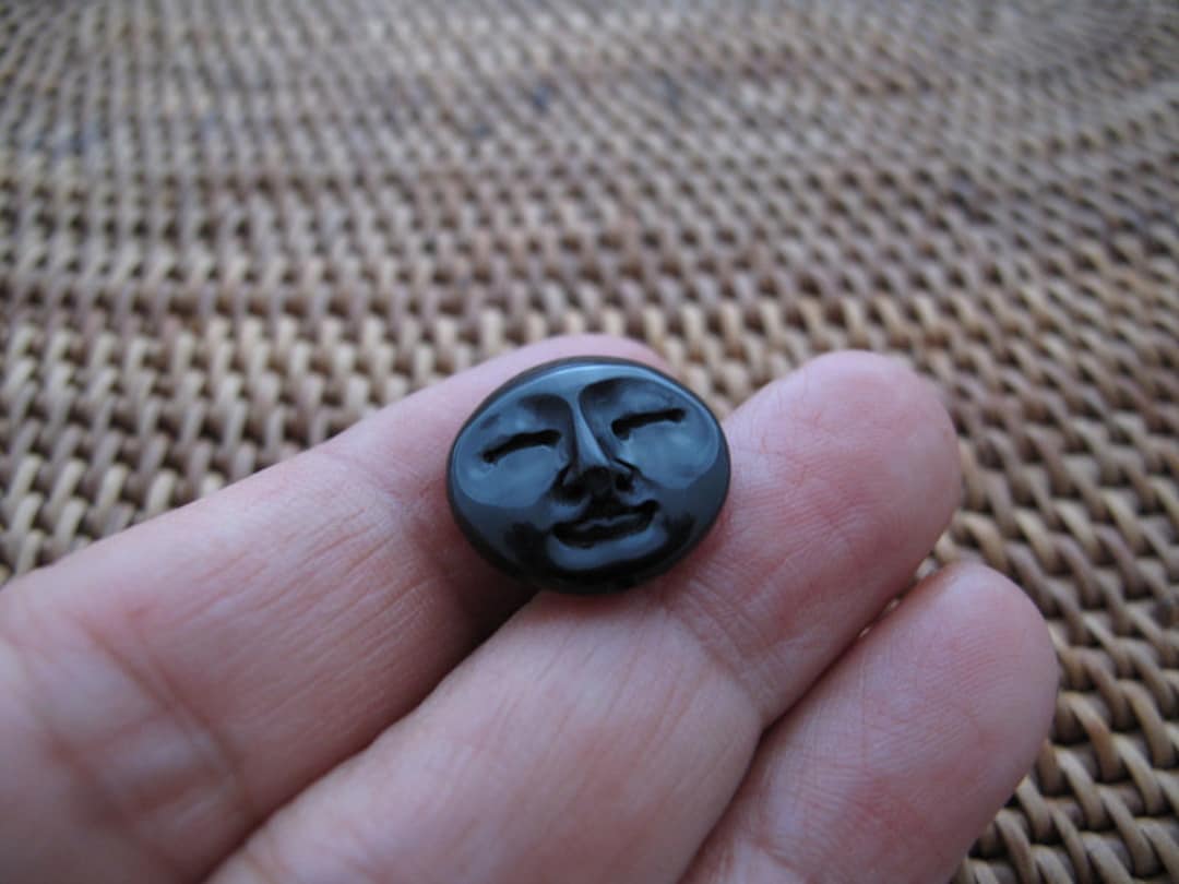 15mm Moon Face BEAD With Closed Eyes, TOP to BOTTOM Drilled, Jewelry ...