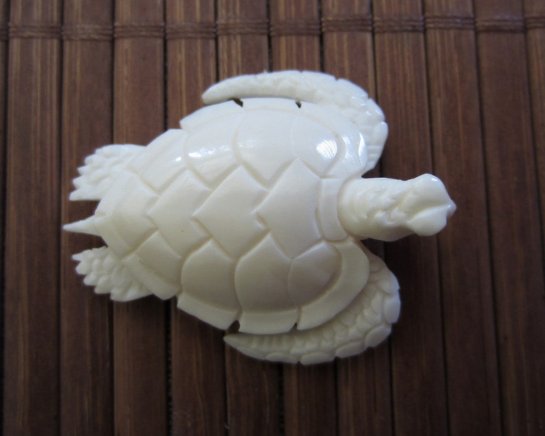 Hand Carved Medium Size Turtle, Drilled, Jewelry Supplies B3399 - Etsy