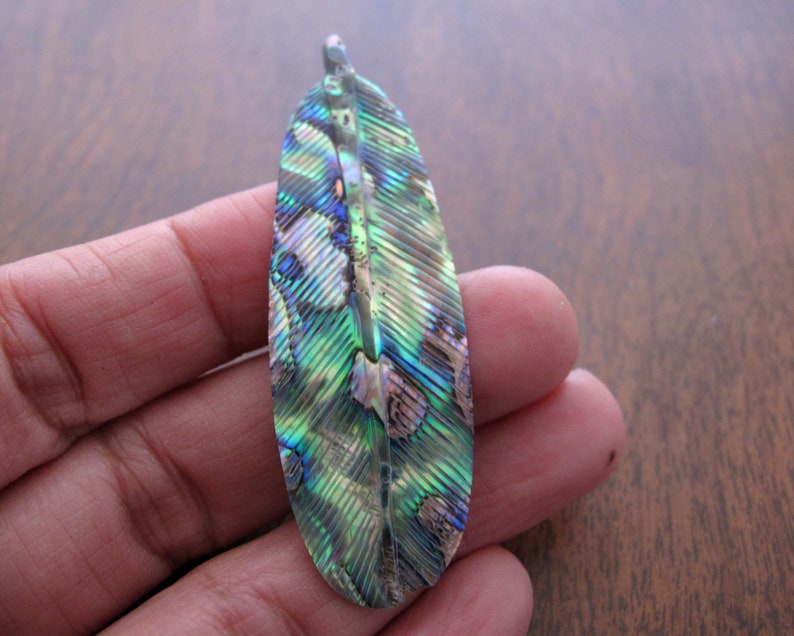 Hand Carved Feather From Abalone Shell NOT Drilled as | Etsy