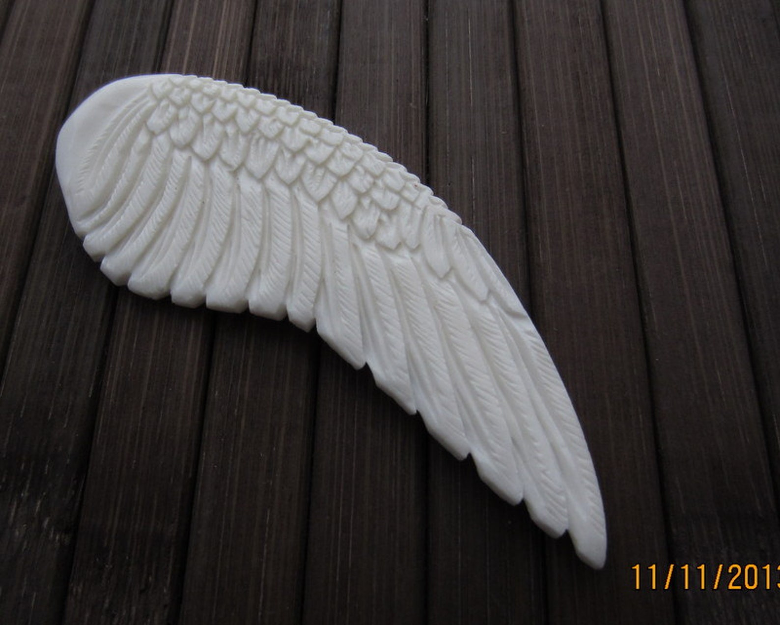 SALE 70mm X 24mm Double Sided Carved Angel Wing Bone Carving - Etsy
