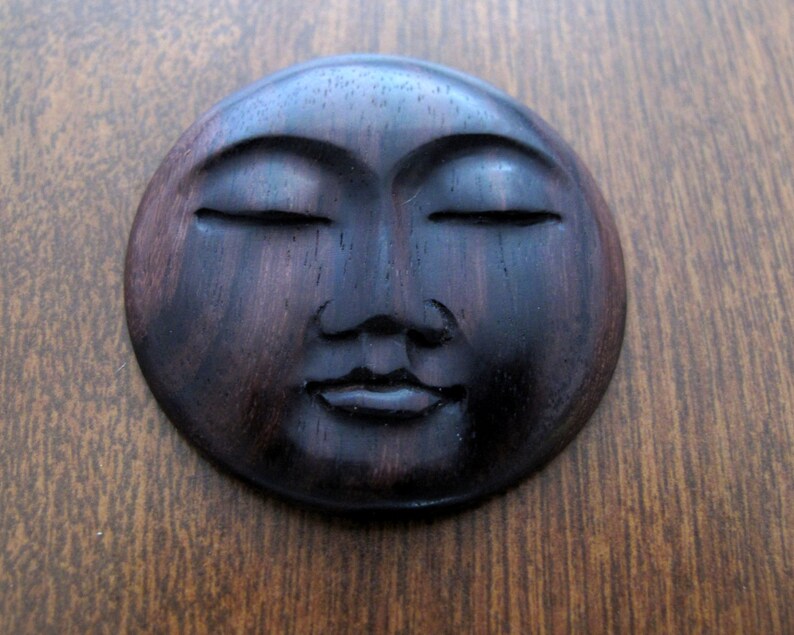 45mm Gorgeous Hand Carved Moon Face Cabochon With Closed Eye | Etsy