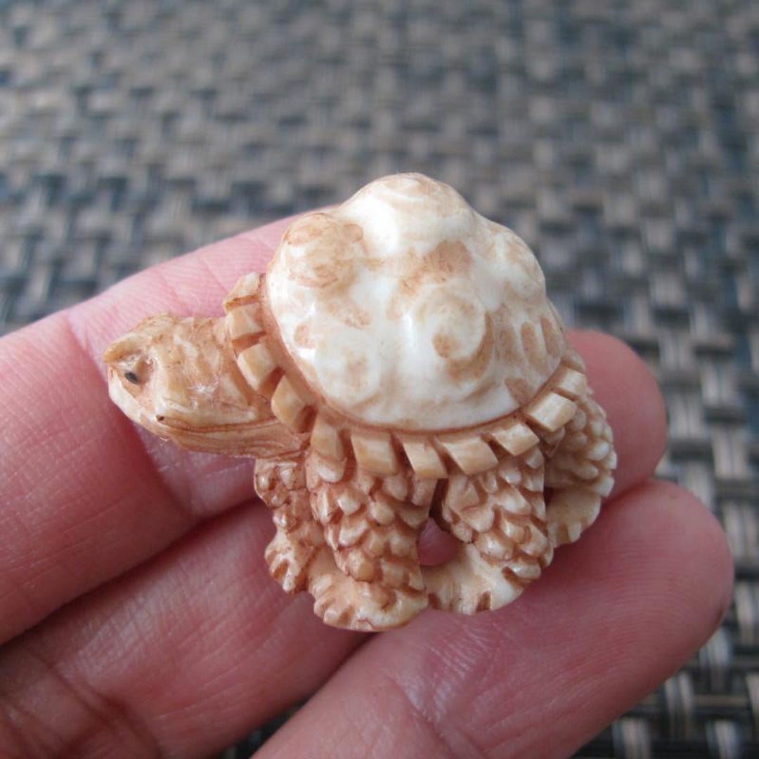 Amazing Detail Hand Carved Little Turtle, Organic Cabochon , Jewelry ...