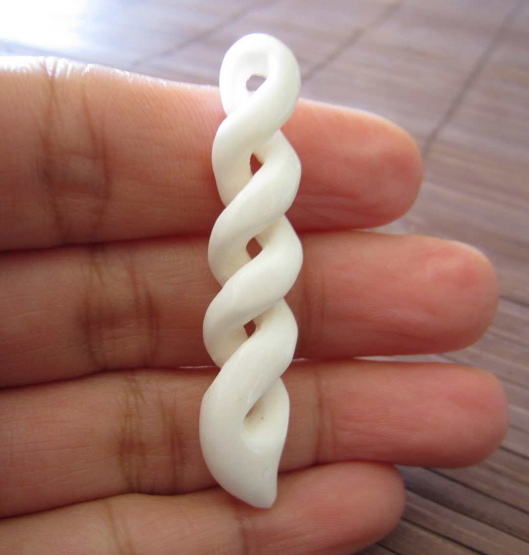 Infinity Twist Pendant , Carved Bone Pikorua, Focal Component, Jewelry ...
