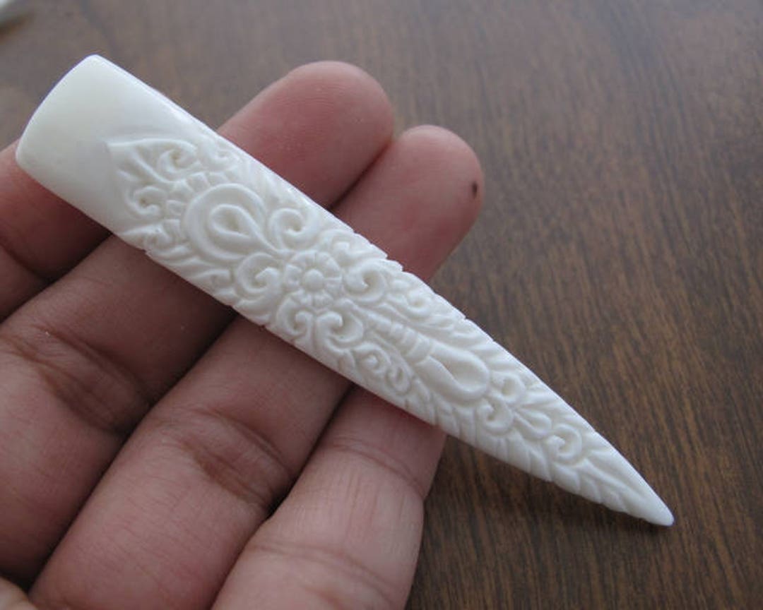 Excellent Detail Hand Carved Buffalo Bone Tusk Buffalo Bone - Etsy