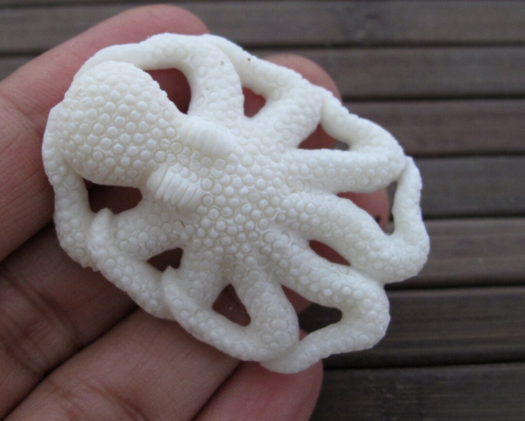 Elaborate Detail Hand Carved Octopus , Bone Carving, Jewelry Making ...