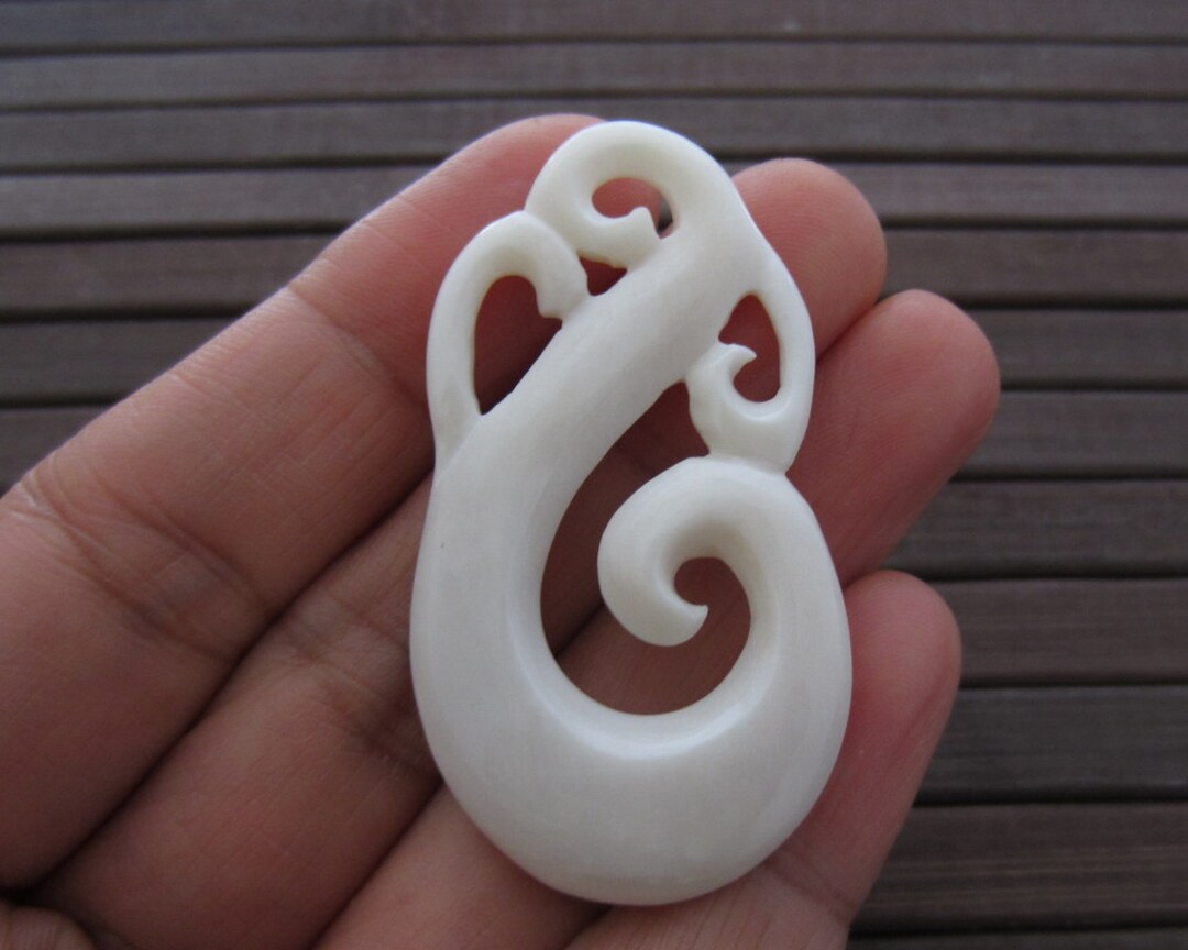 Sale 15% Gorgeous Bone Koru Hook From Buffalo Bone , Stringing, Tribal ...