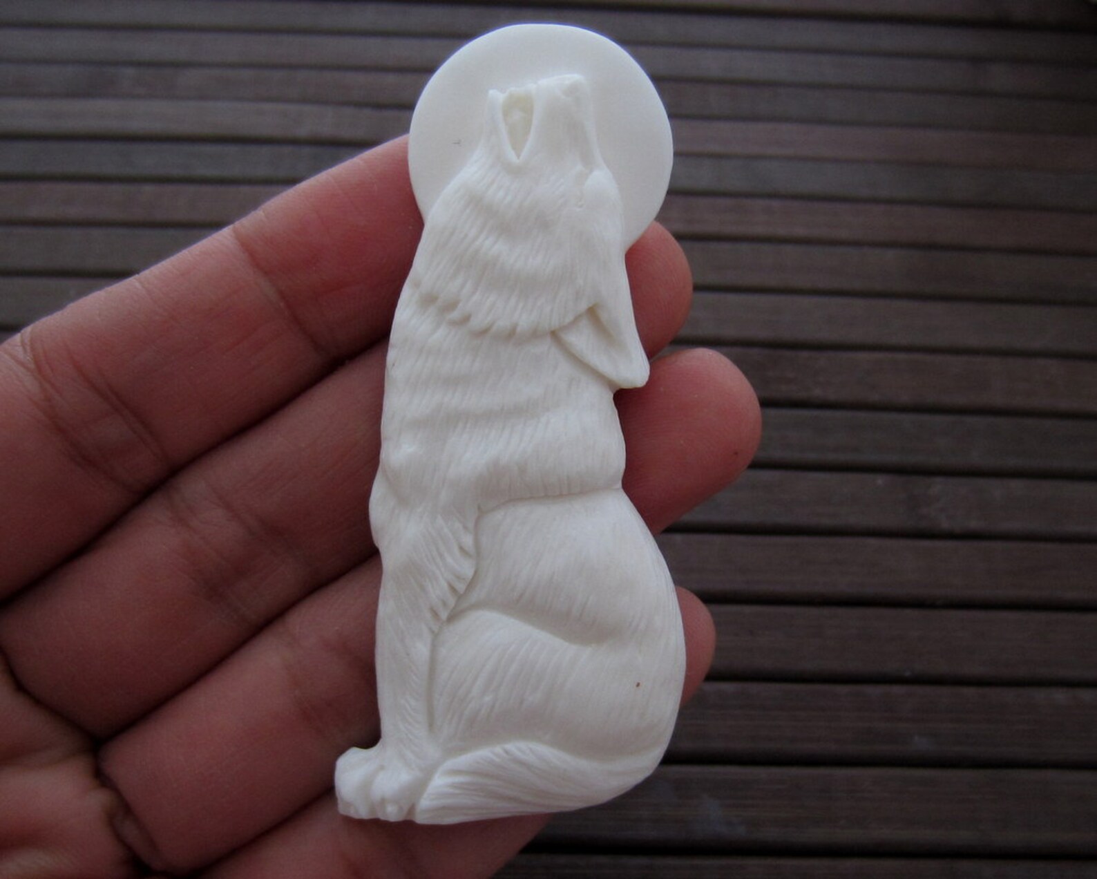 Excellent Howling Wolf Ox Bone Carving Jewelry Making | Etsy