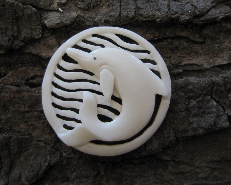 AAA Hand Carved Dolphin Focal Component Buffalo Bone - Etsy