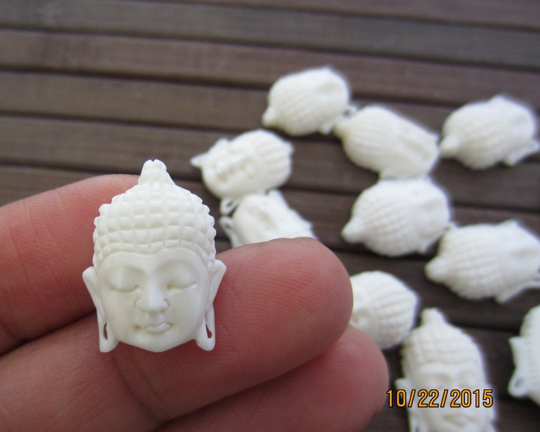 Tiny BUDDHA Bone Cabochon, Hand Carved, Flat-backed, Not-drilled ...