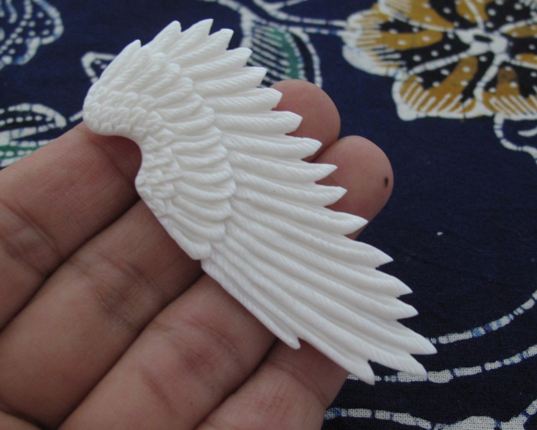 Fabulous Carved Angel Wing, Seraphim, Double Sided , Jewelry Making ...