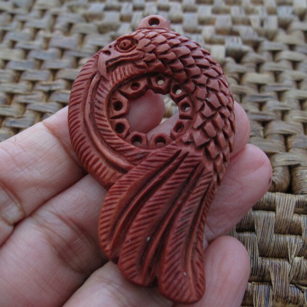 Carved Wood Pendant - Etsy