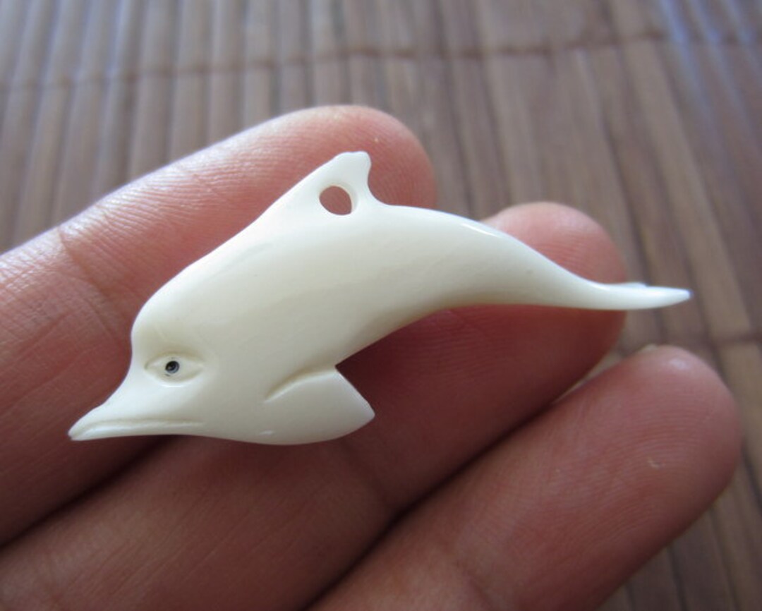 Adorable Dolphin Beads, Bone Beads, Bone Carving , Embellishment ...