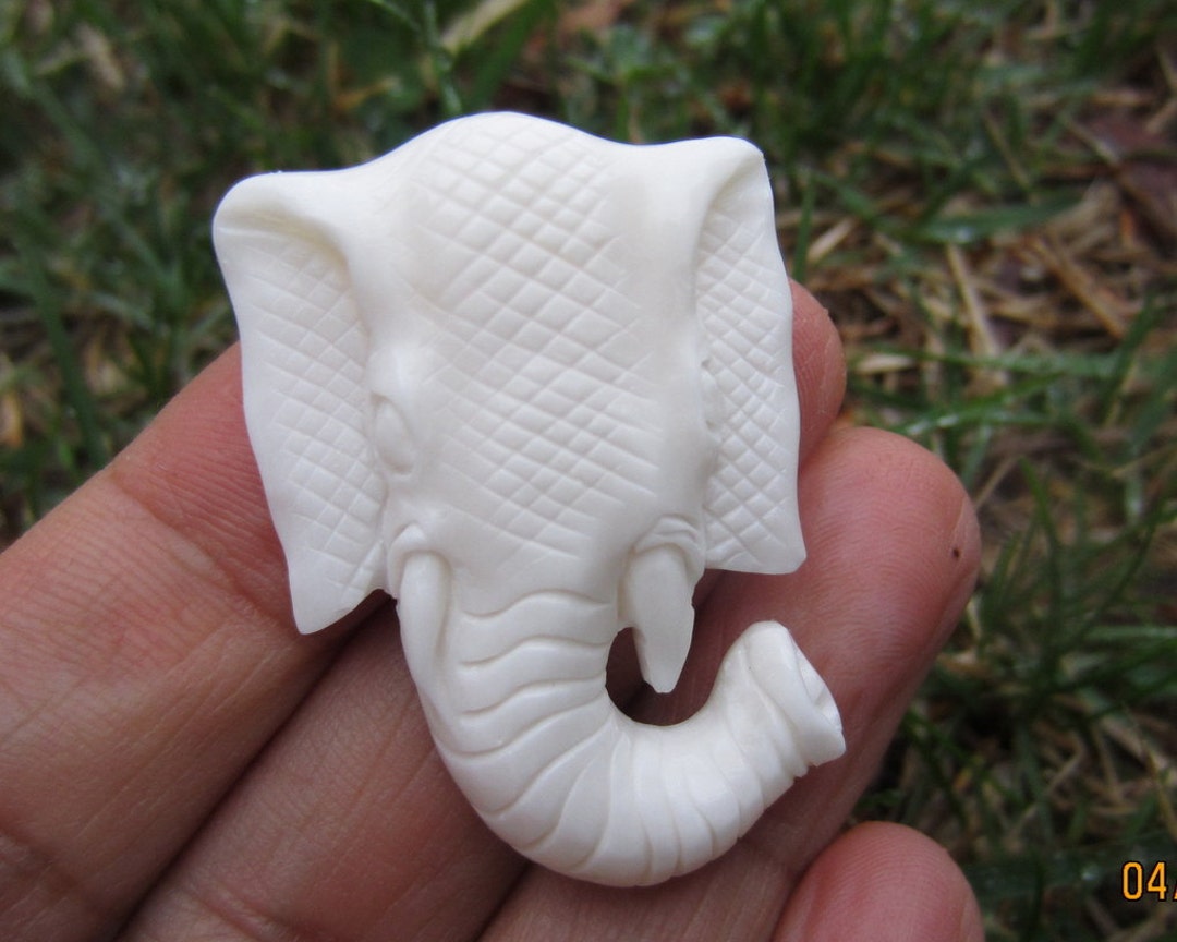 Unique Hand Carved Elephant, Bone Carving, Elephant Sculpture, Jewelry ...