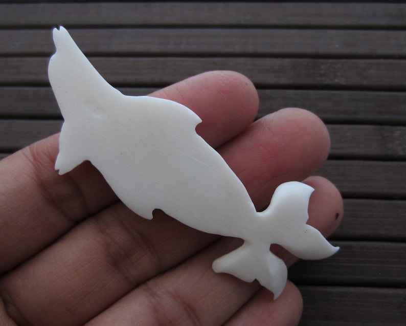 Adorable Two Dolphin Buffalo Bone Carving Embellishment - Etsy