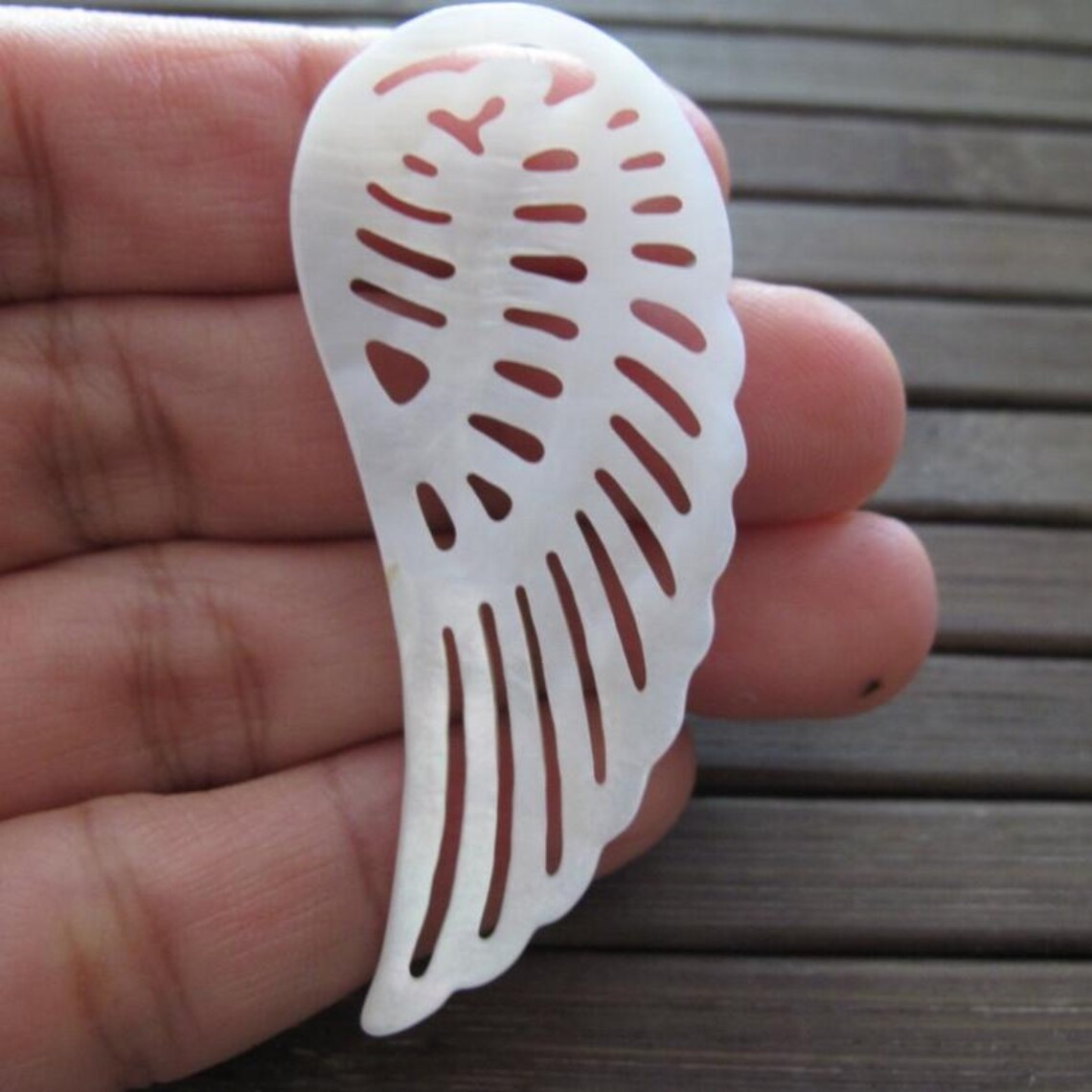 Intricate Carved Wing From Mother of Pearl, Double-sided Carved Angel ...