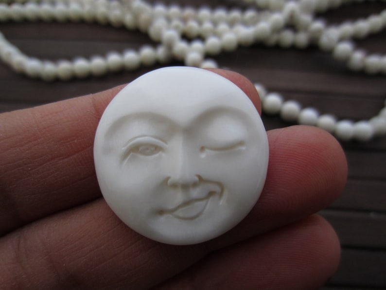 Winking Moon Face 25 Mm Cabochon Flat Back Jewelry Making - Etsy