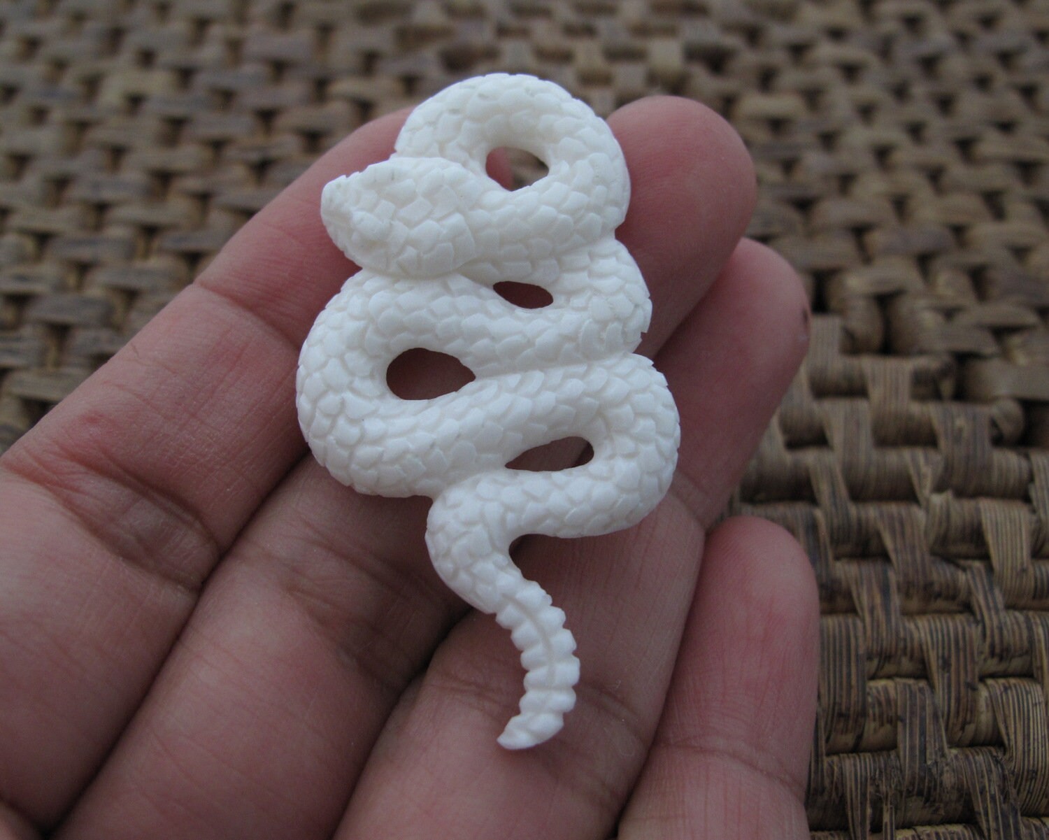 Excellent detail snake carving Handmade items Jewelry | Etsy