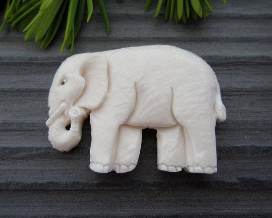 Unique Hand Carved Elephant, Bone Carving, Elephant Sculpture, Jewelry ...